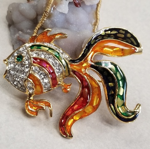 Fashion Jewelry | Jewelry | Rhinestones Fish Brooch | Poshmark